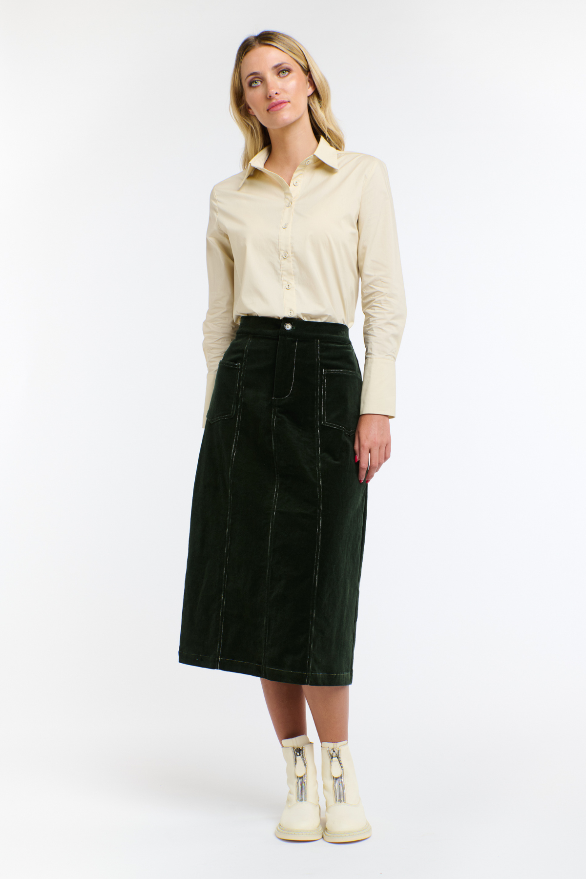 Bonnie Cord Skirt Hunter Green – The Farmers Wife