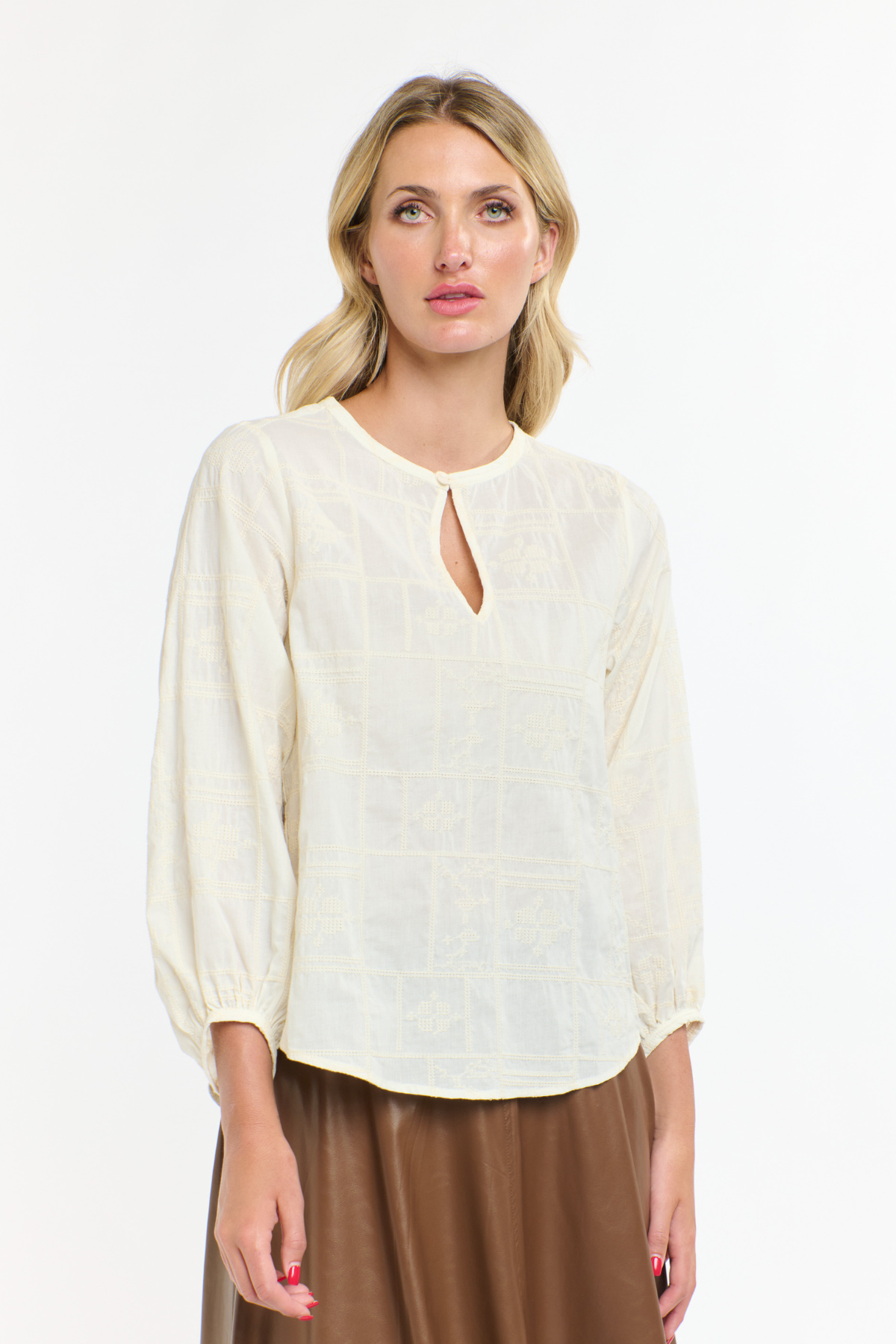 Meredith X Stitch Top Cream – The Farmers Wife