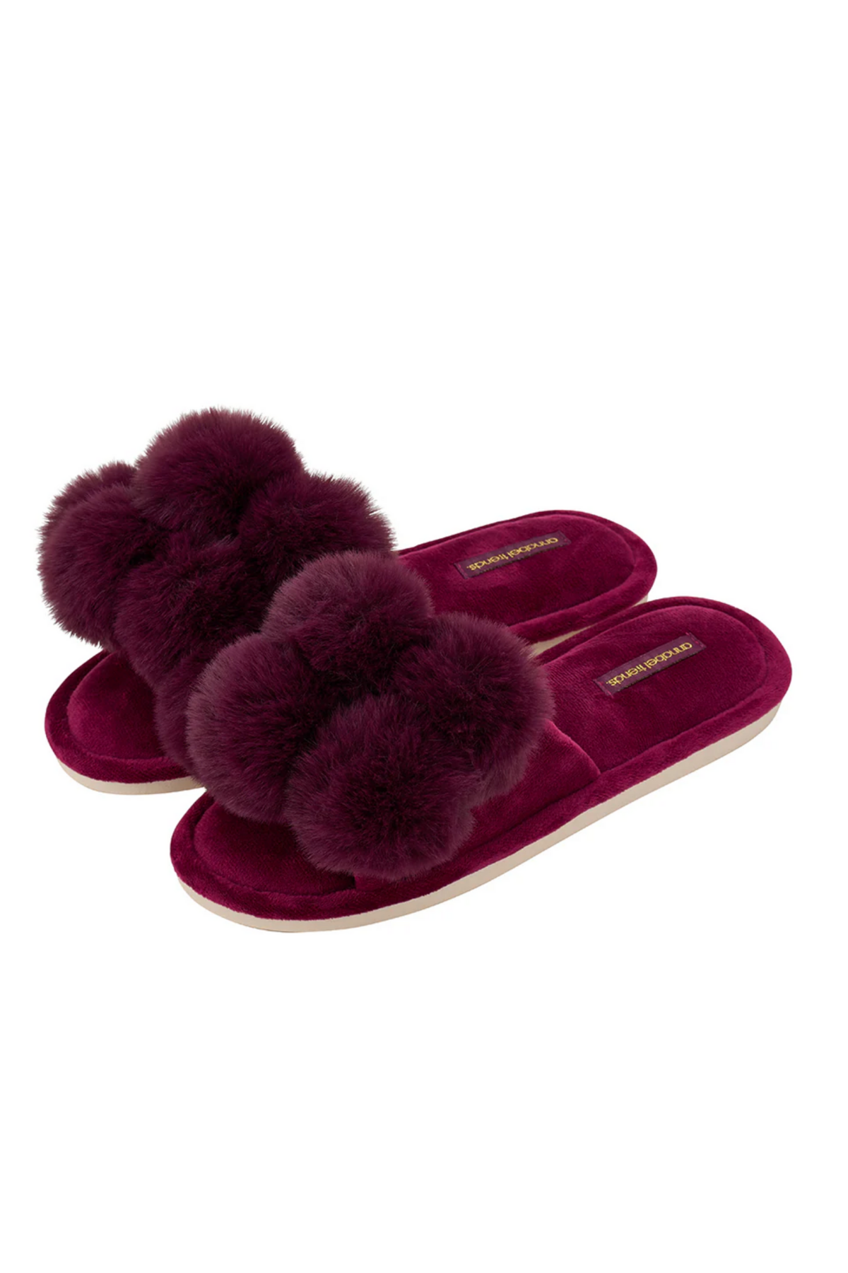 Pom Pom Slippers Cosy Luxe Mulberry – The Farmers Wife
